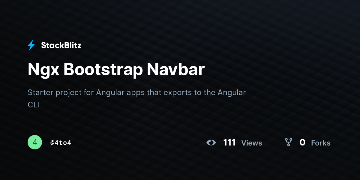Ngx Bootstrap Navbar - StackBlitz