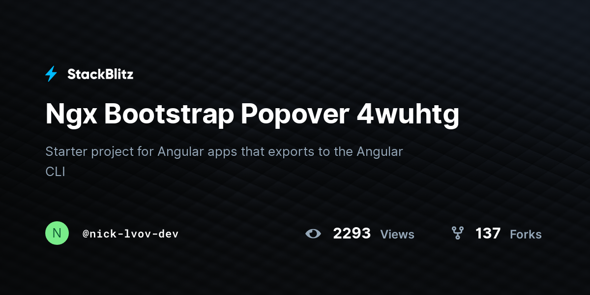Ngx Bootstrap Popover 4wuhtg - StackBlitz