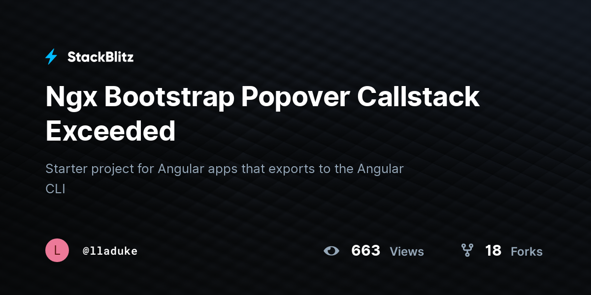 Ngx Bootstrap Popover Callstack Exceeded - StackBlitz
