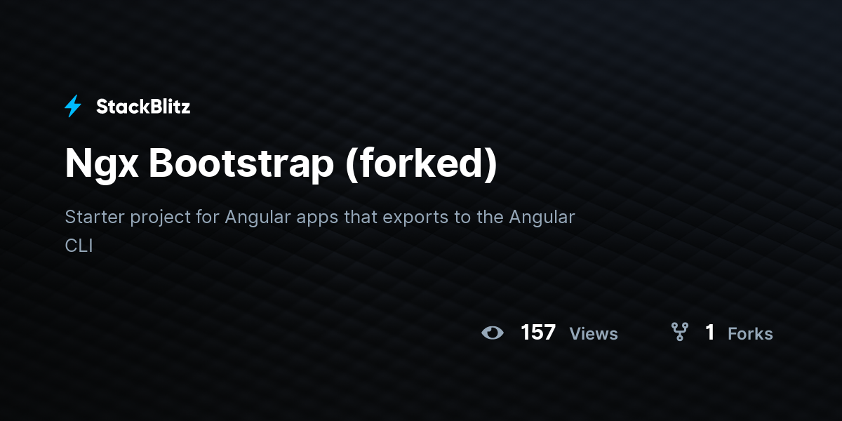 Ngx Bootstrap Forked Stackblitz