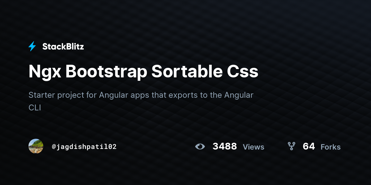 Ngx Bootstrap Sortable Css - StackBlitz