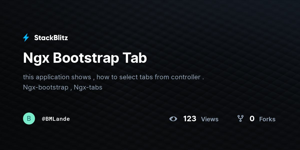 Ngx Bootstrap Tab - StackBlitz
