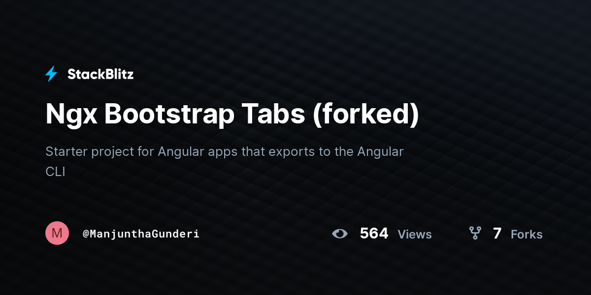 Ngx Bootstrap Tabs (forked) - StackBlitz