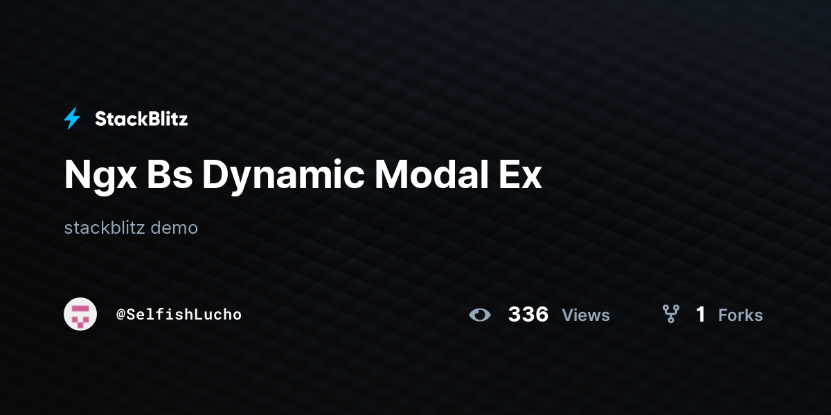 Ngx Bs Dynamic Modal Ex - StackBlitz