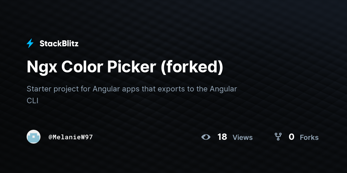Ngx Color Picker (forked) - StackBlitz