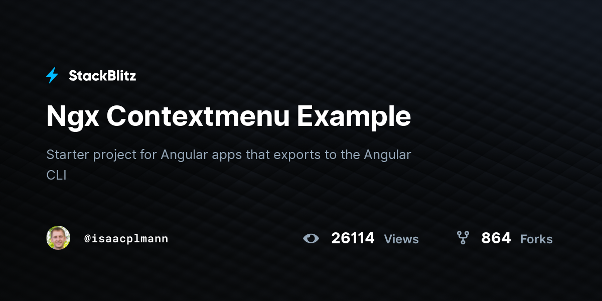 Ngx Contextmenu Example - StackBlitz