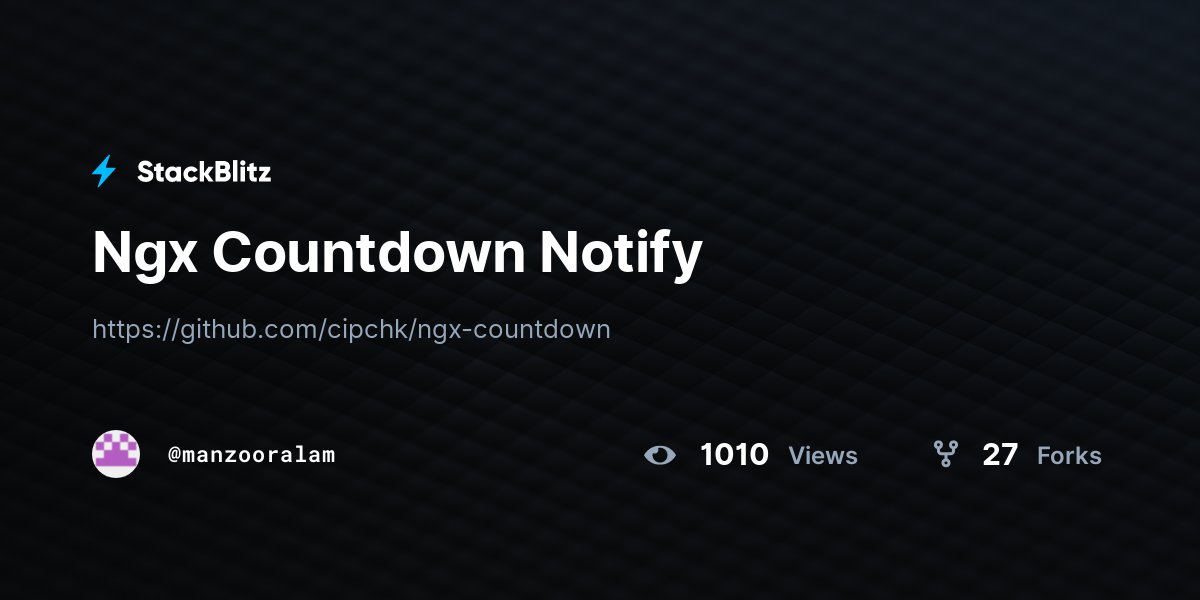 Ngx Countdown Notify - StackBlitz
