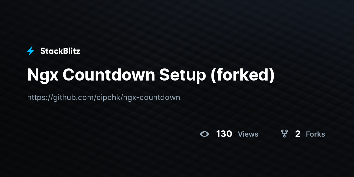 Ngx Countdown Setup (forked) - StackBlitz
