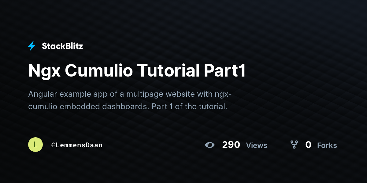 Ngx Cumulio Tutorial Part1 - StackBlitz