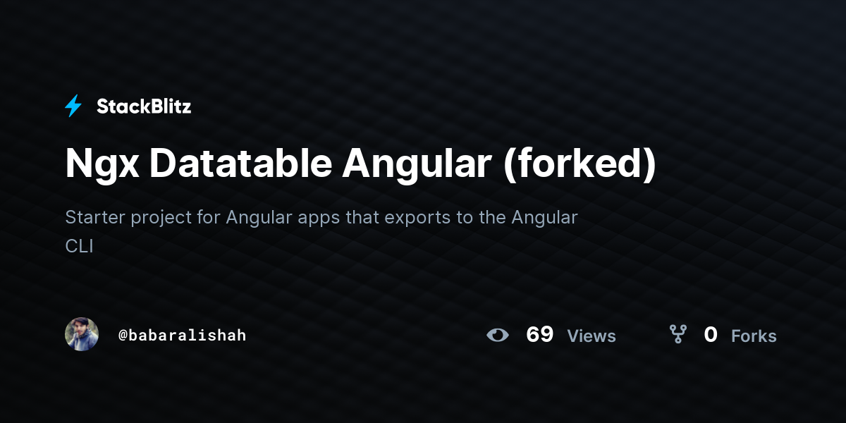 Ngx Datatable Angular (forked) - StackBlitz