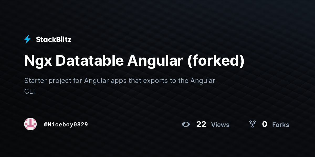 Ngx Datatable Angular (forked) - StackBlitz