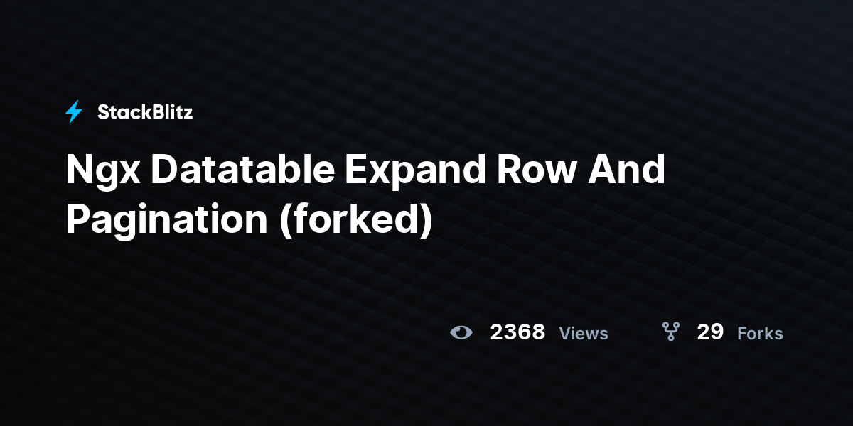 Ngx Datatable Expand Row And Pagination (forked) - StackBlitz