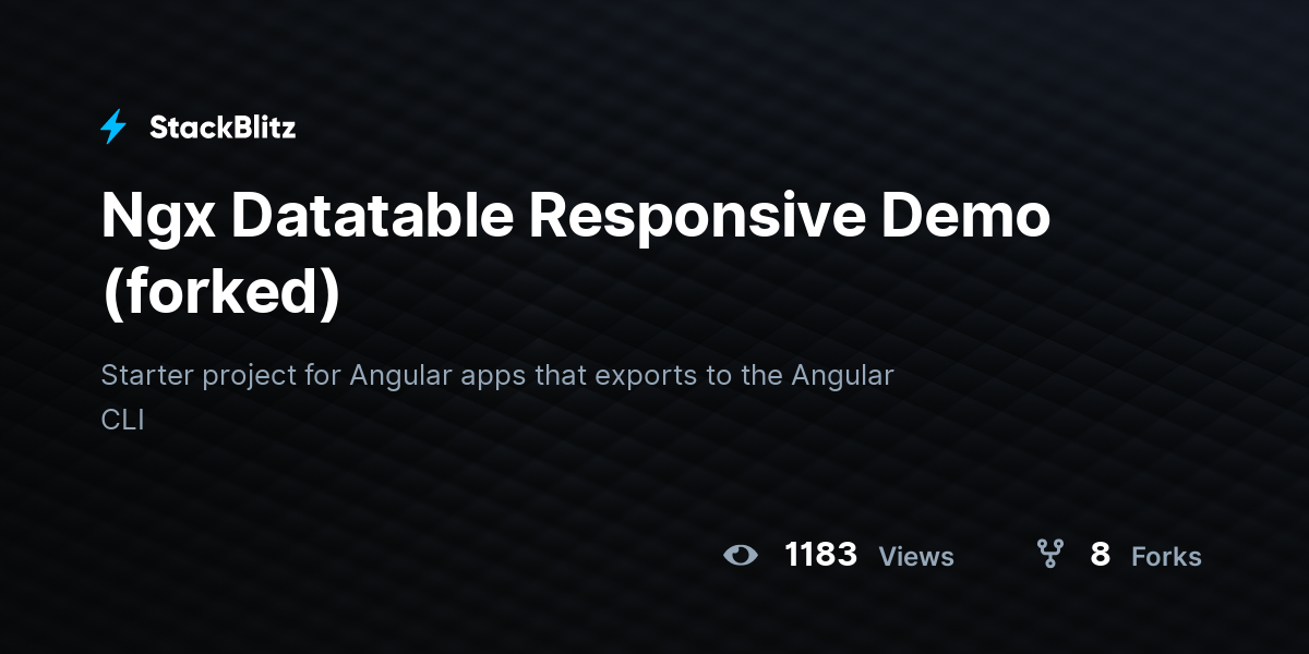 Ngx Datatable Responsive Demo (forked) - StackBlitz