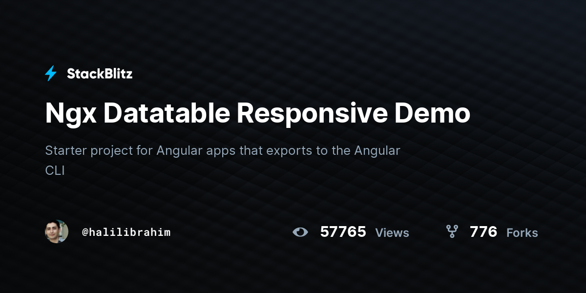 Ngx Datatable Responsive Demo - StackBlitz