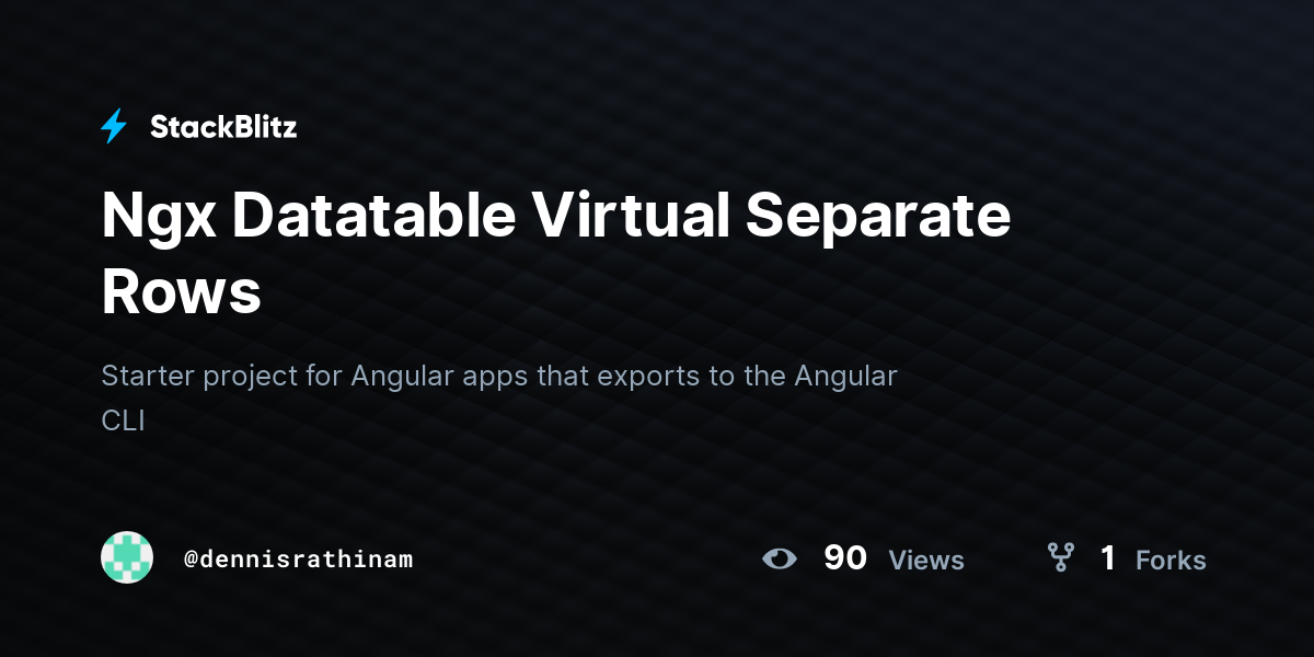 Ngx Datatable Virtual Separate Rows - StackBlitz