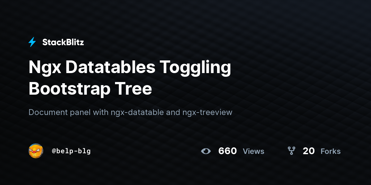 Ngx Datatables Toggling Bootstrap Tree - StackBlitz