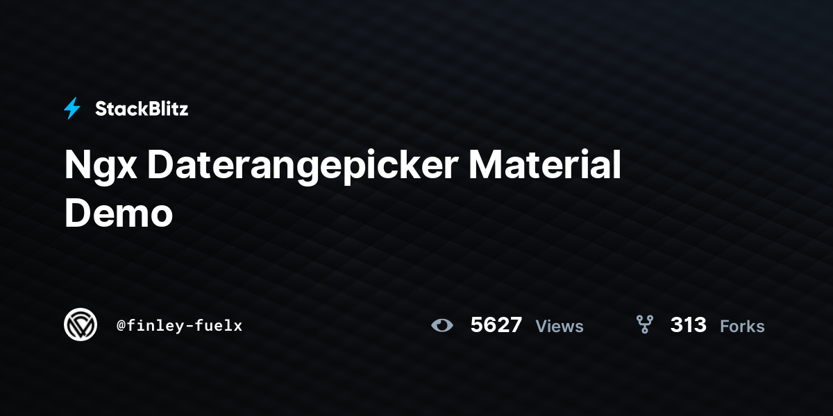 Ngx Daterangepicker Material Demo - StackBlitz
