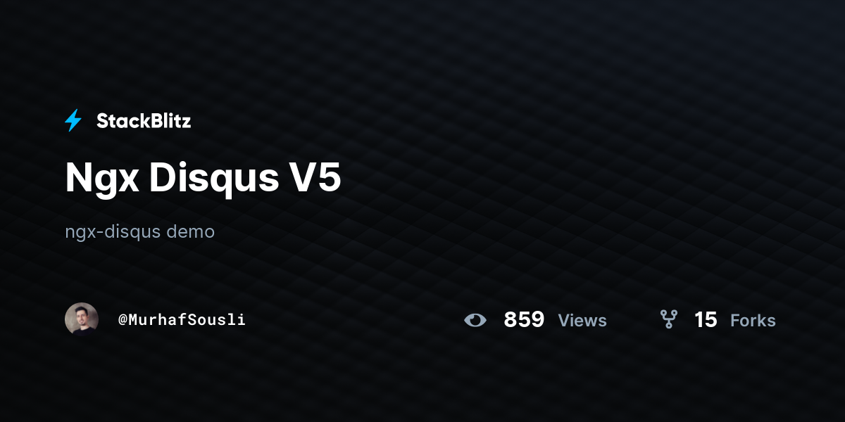 Ngx Disqus V5 - StackBlitz