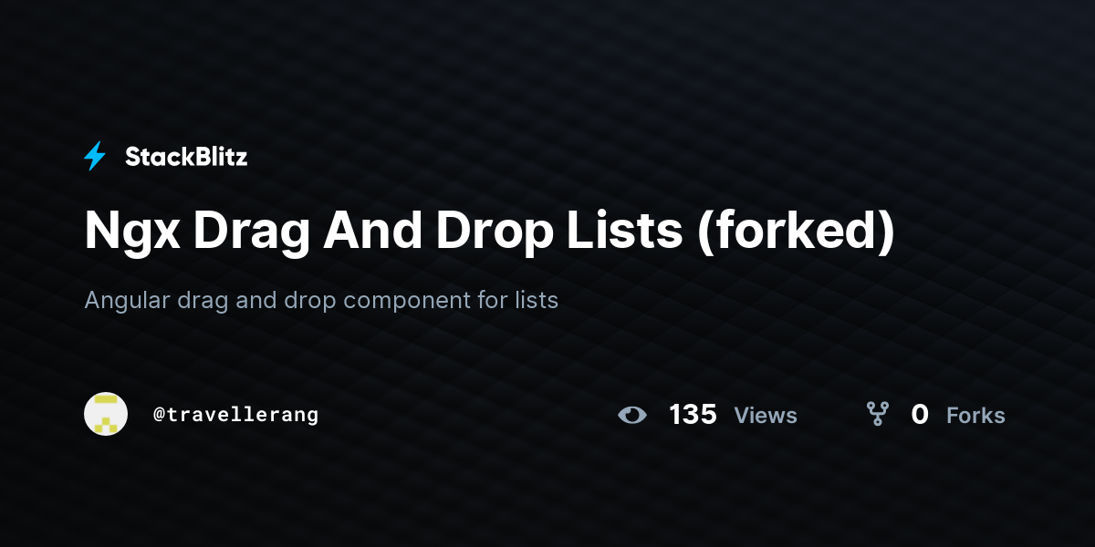 Ngx Drag And Drop Lists (forked) - StackBlitz
