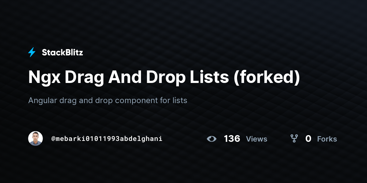 Ngx Drag And Drop Lists (forked) - StackBlitz
