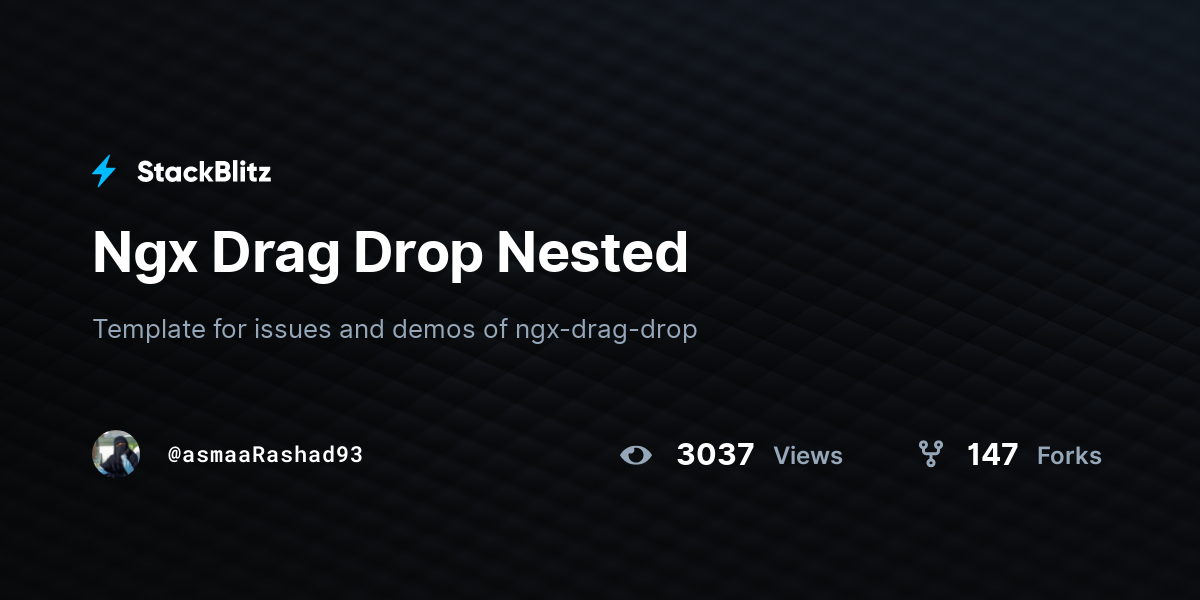 Ngx Drag Drop Nested Stackblitz 