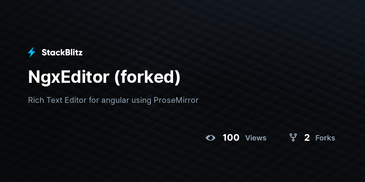 NgxEditor (forked) - StackBlitz