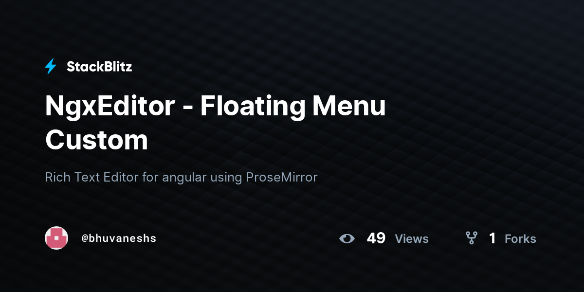 NgxEditor - Floating Menu Custom - StackBlitz NgxEditor - Floating Menu Custom - StackBlitz