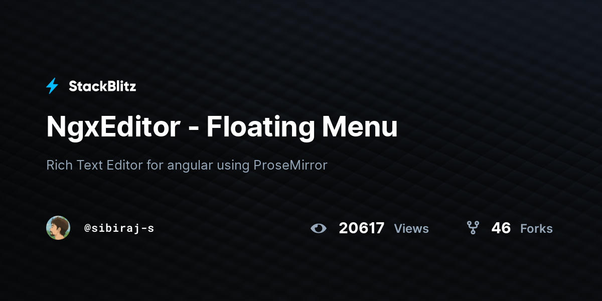 NgxEditor - Floating Menu - StackBlitz