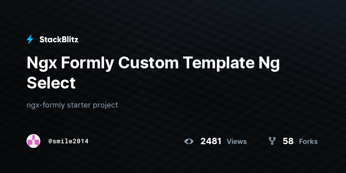 Ngx Formly Custom Template Ng Select - StackBlitz