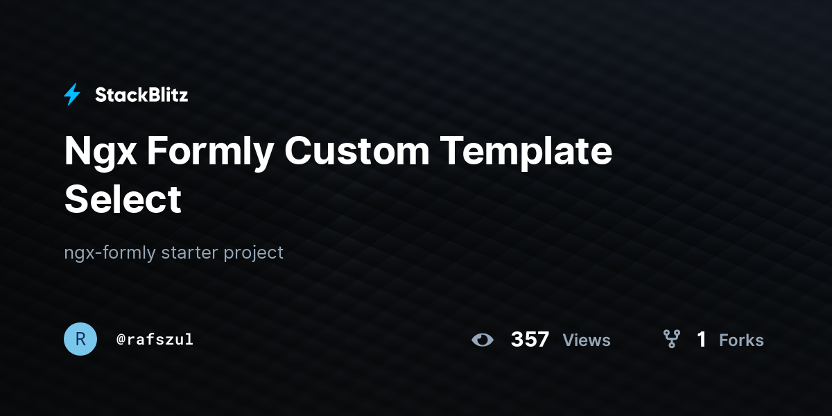 Ngx Formly Custom Template Select - StackBlitz