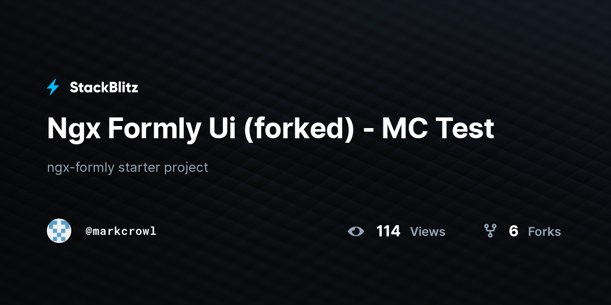 Ngx Formly Ui (forked) - MC Test - StackBlitz
