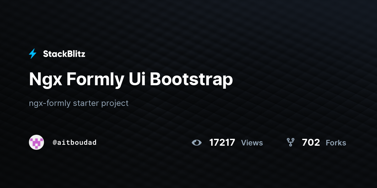 Ngx Formly Ui Bootstrap Stackblitz 2246