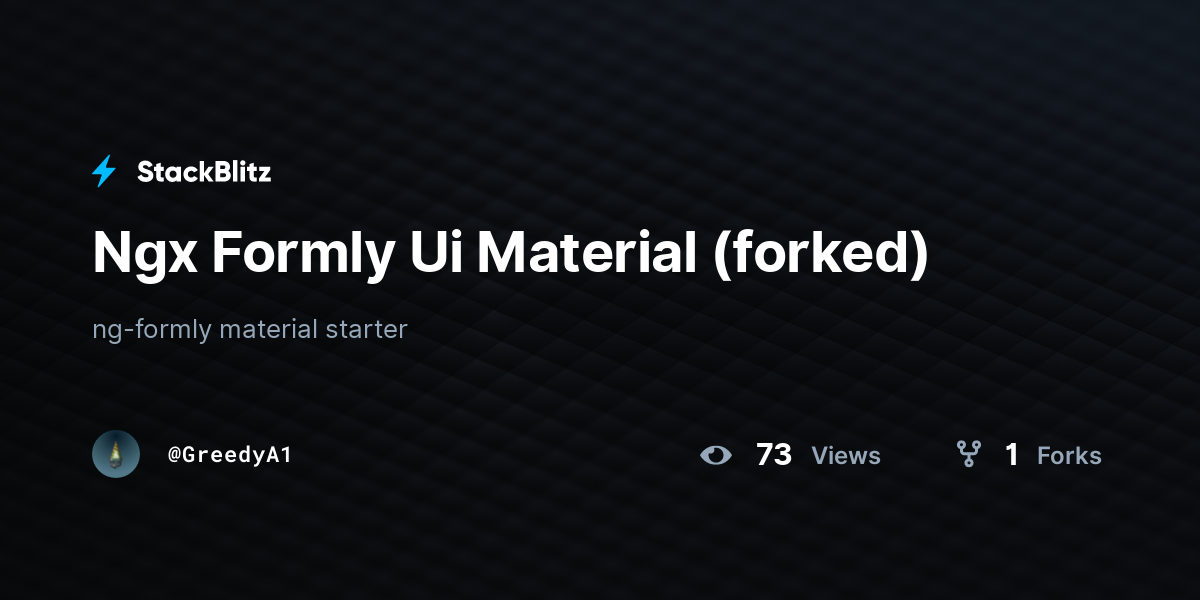 Ngx Formly Ui Material (forked) - StackBlitz Ngx Formly Ui Material (forked) - StackBlitz