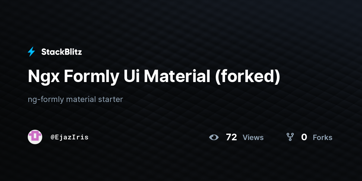 Ngx Formly Ui Material (forked) - StackBlitz Ngx Formly Ui Material (forked) - StackBlitz