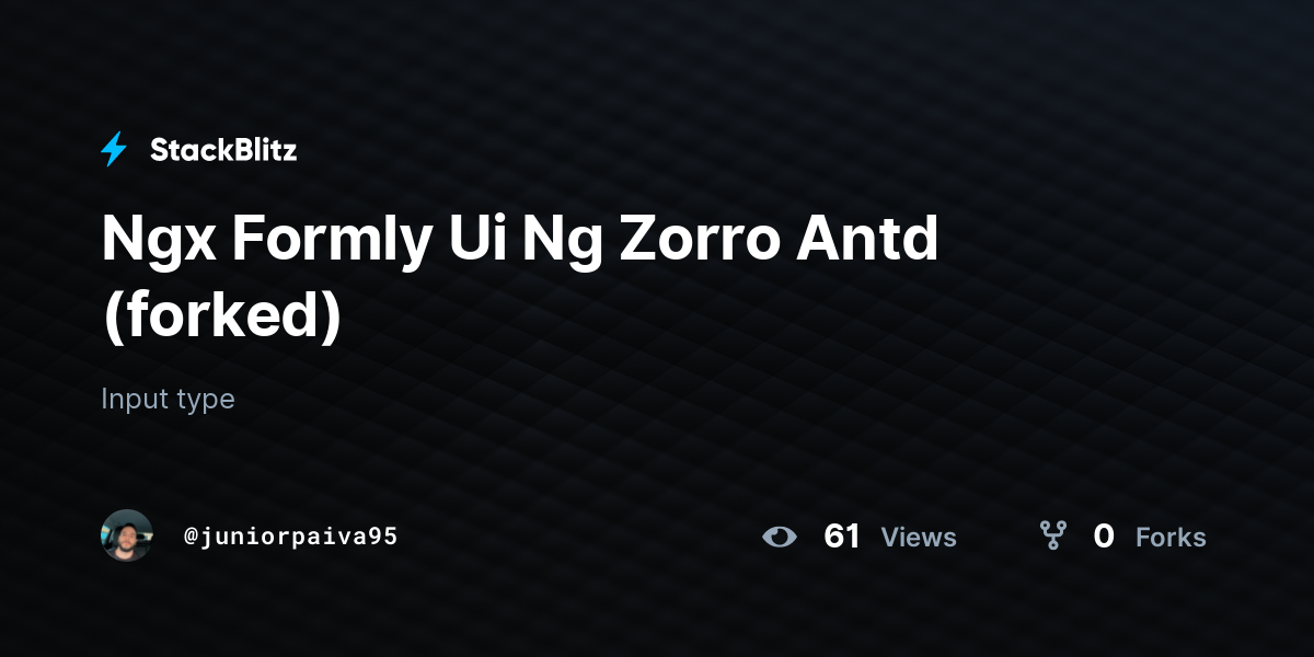 Ngx Formly Ui Ng Zorro Antd (forked) - StackBlitz Ngx Formly Ui Ng Zorro Antd (forked) - StackBlitz