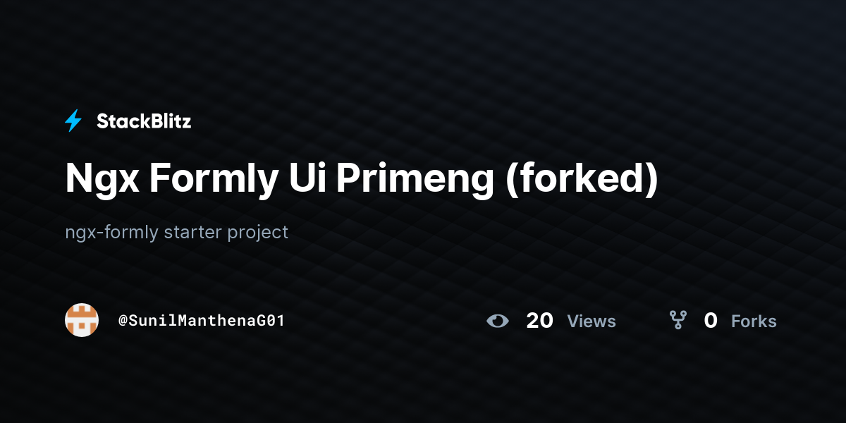 Ngx Formly Ui Primeng (forked) - StackBlitz Ngx Formly Ui Primeng (forked) - StackBlitz
