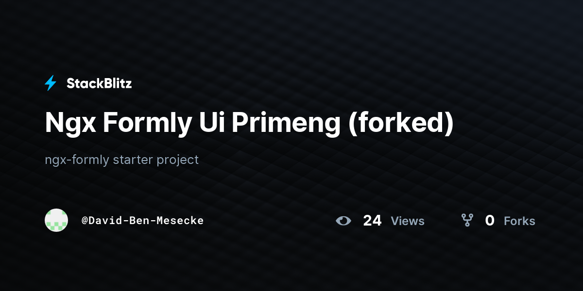 Ngx Formly Ui Primeng (forked) - StackBlitz Ngx Formly Ui Primeng (forked) - StackBlitz