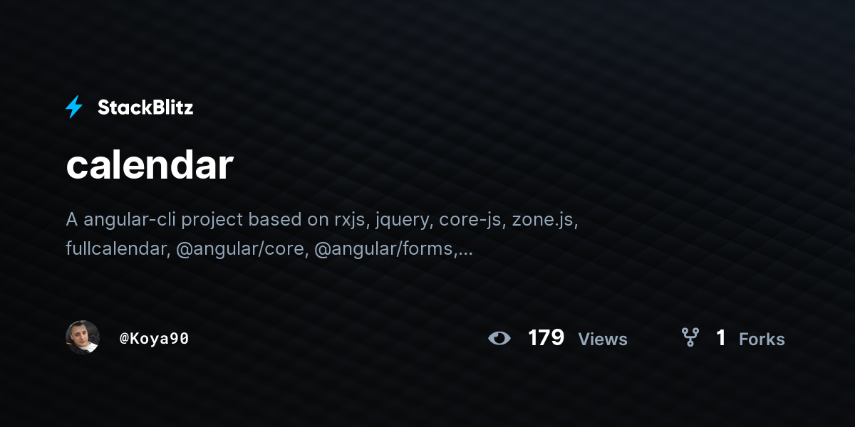 calendar - StackBlitz