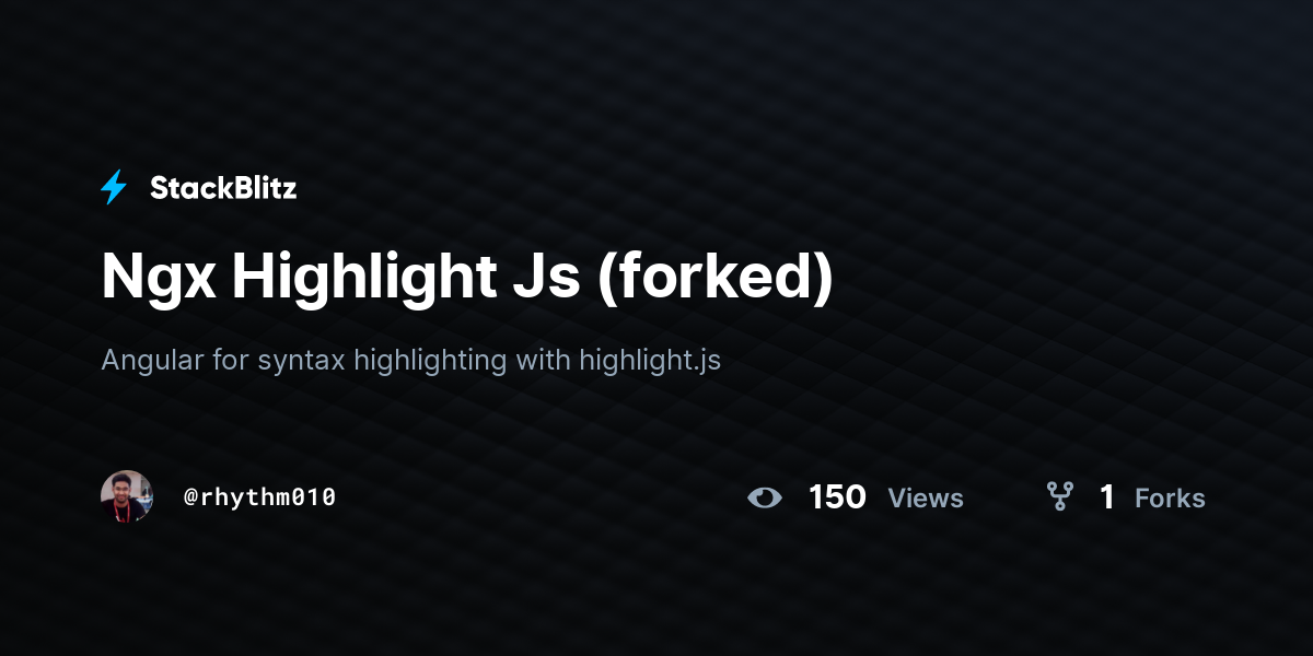 Ngx Highlight Js (forked) - StackBlitz