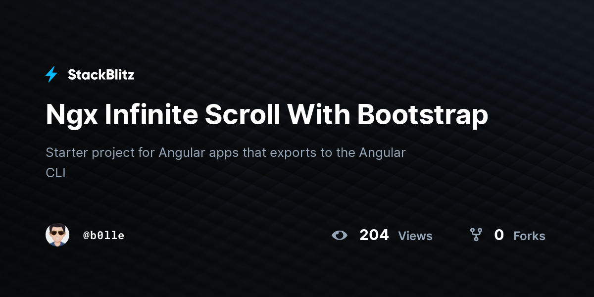 Ngx Infinite Scroll With Bootstrap - StackBlitz