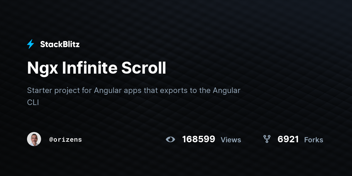 Ngx Infinite Scroll - StackBlitz