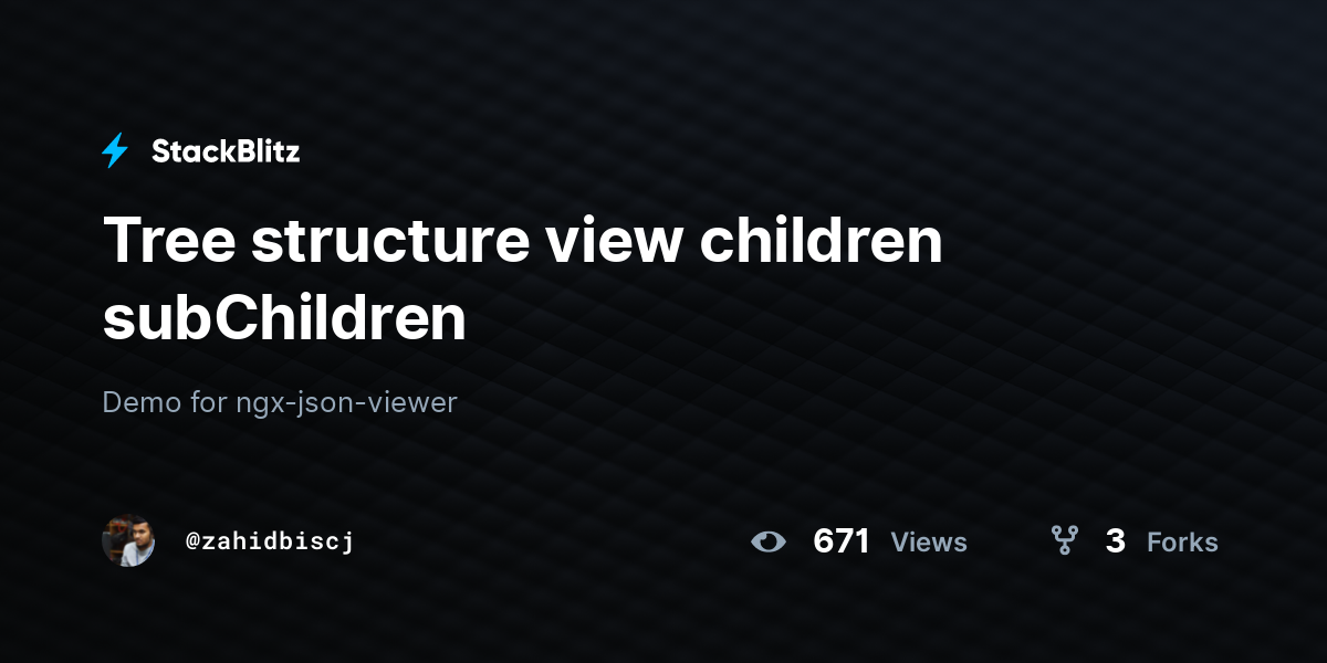 Tree structure view children subChildren - StackBlitz
