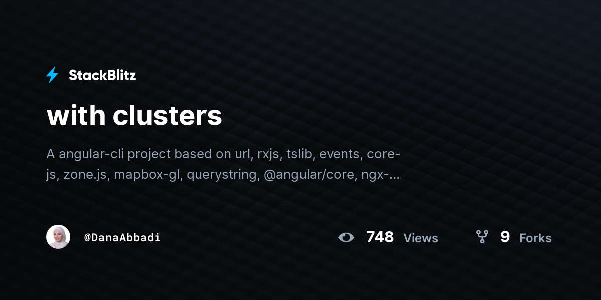 with clusters - StackBlitz