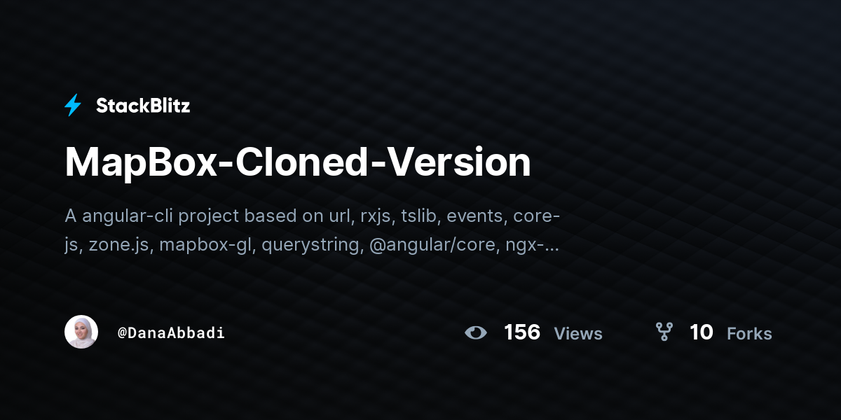 Mapbox Cloned Version Stackblitz 