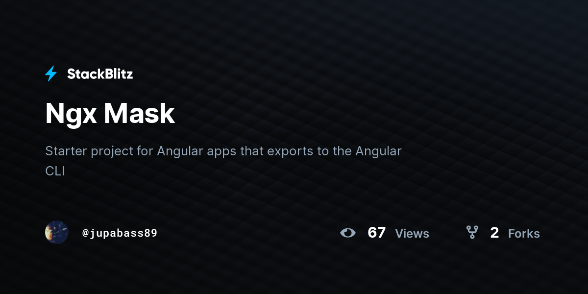 Ngx Mask - StackBlitz