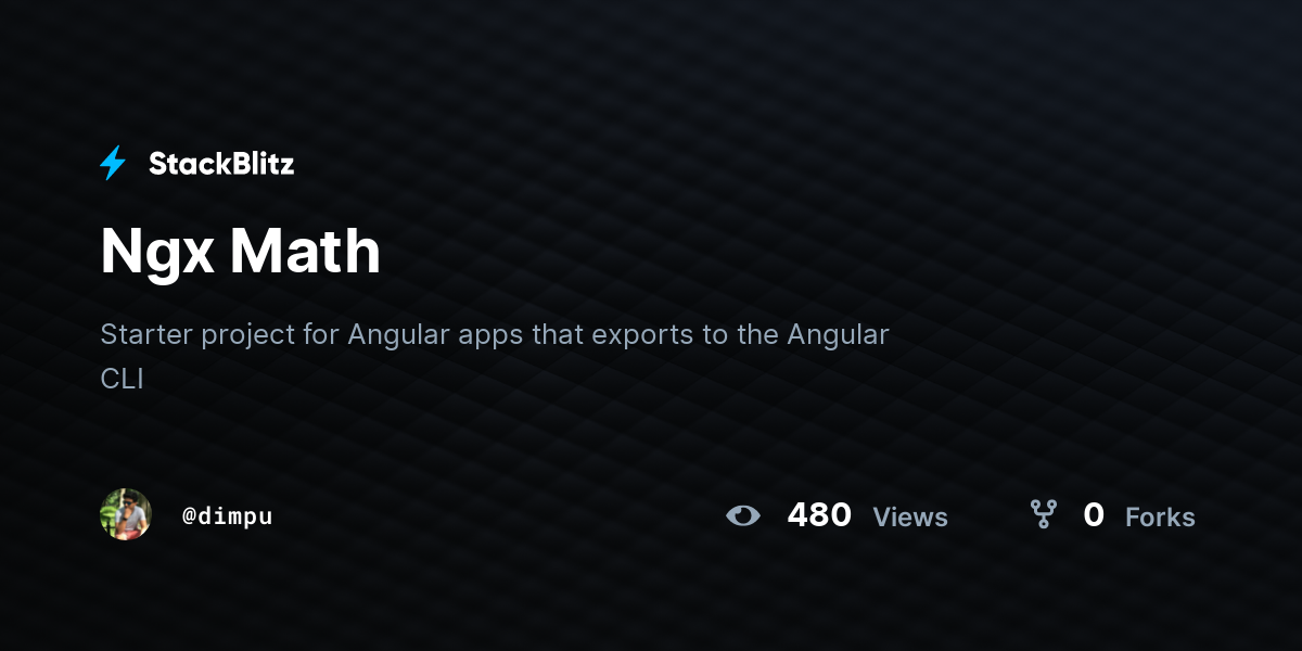 Ngx Math - StackBlitz