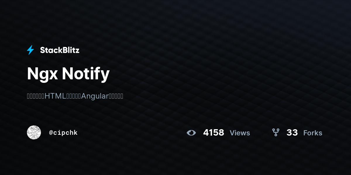 Ngx Notify - StackBlitz