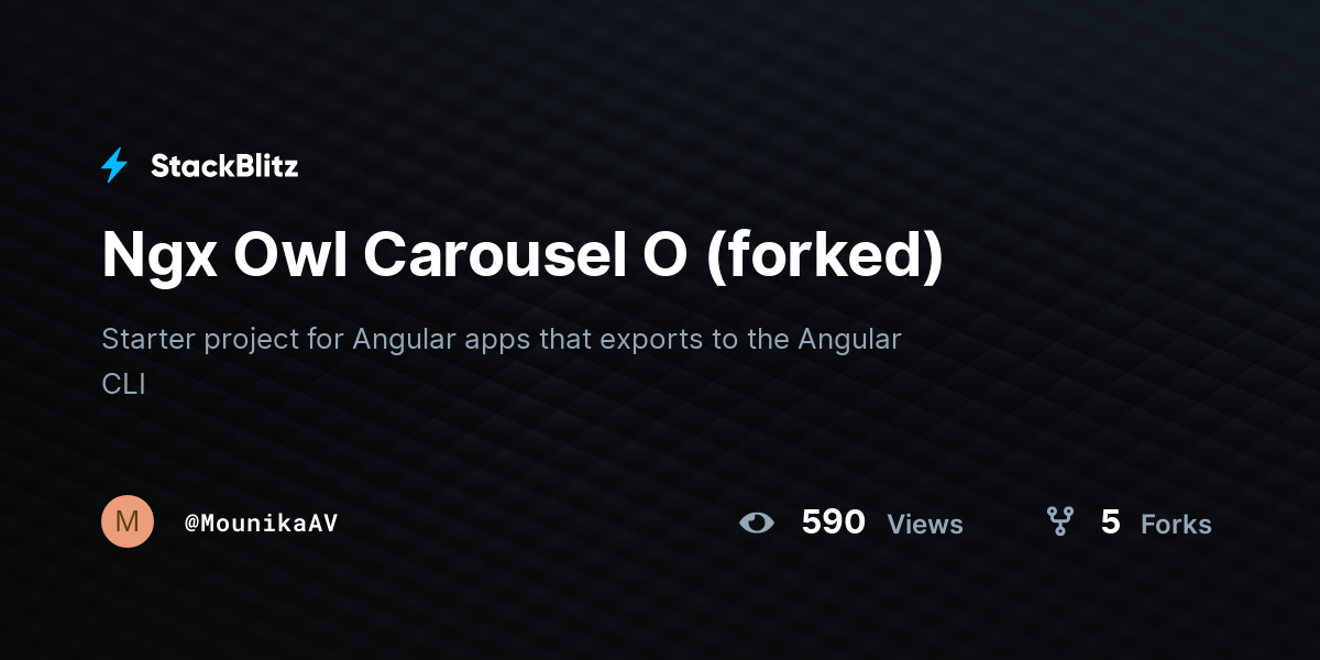 Ngx Owl Carousel O (forked) - StackBlitz