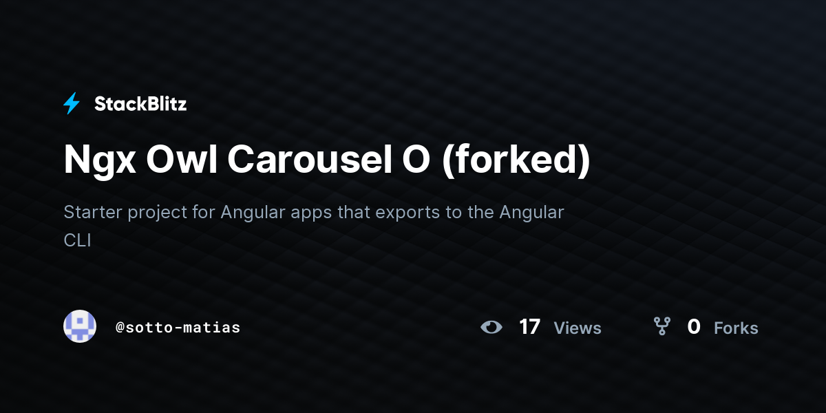 Ngx Owl Carousel O (forked) - StackBlitz