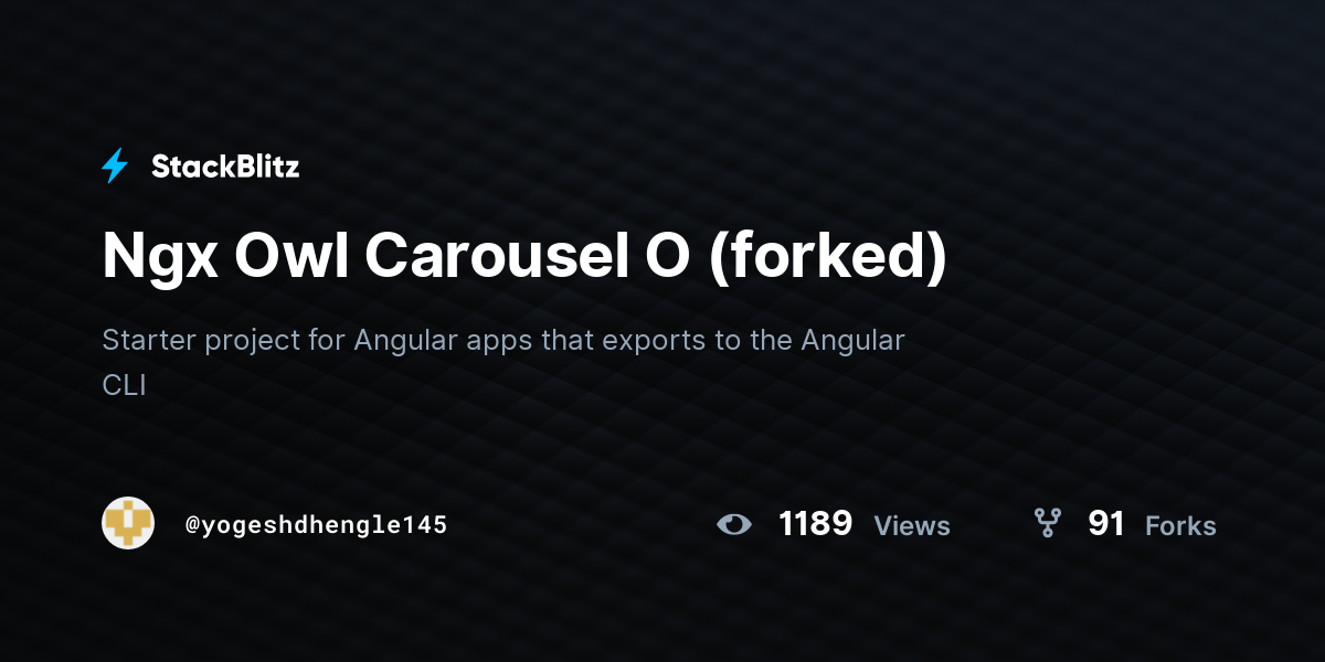 Ngx Owl Carousel O (forked) - StackBlitz